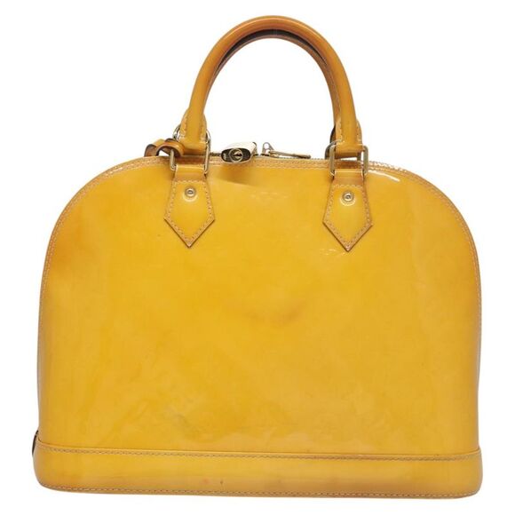 Louis Vuitton | Bags | Louis Vuitton Alma Yellow Patent Leather Handbag ...
